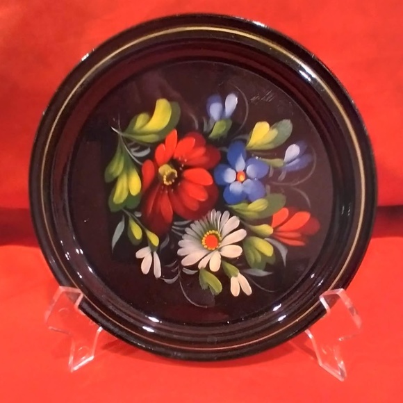 Accents | Zhostovo Russian Metal Painted Round Decorative Tray | Poshmark